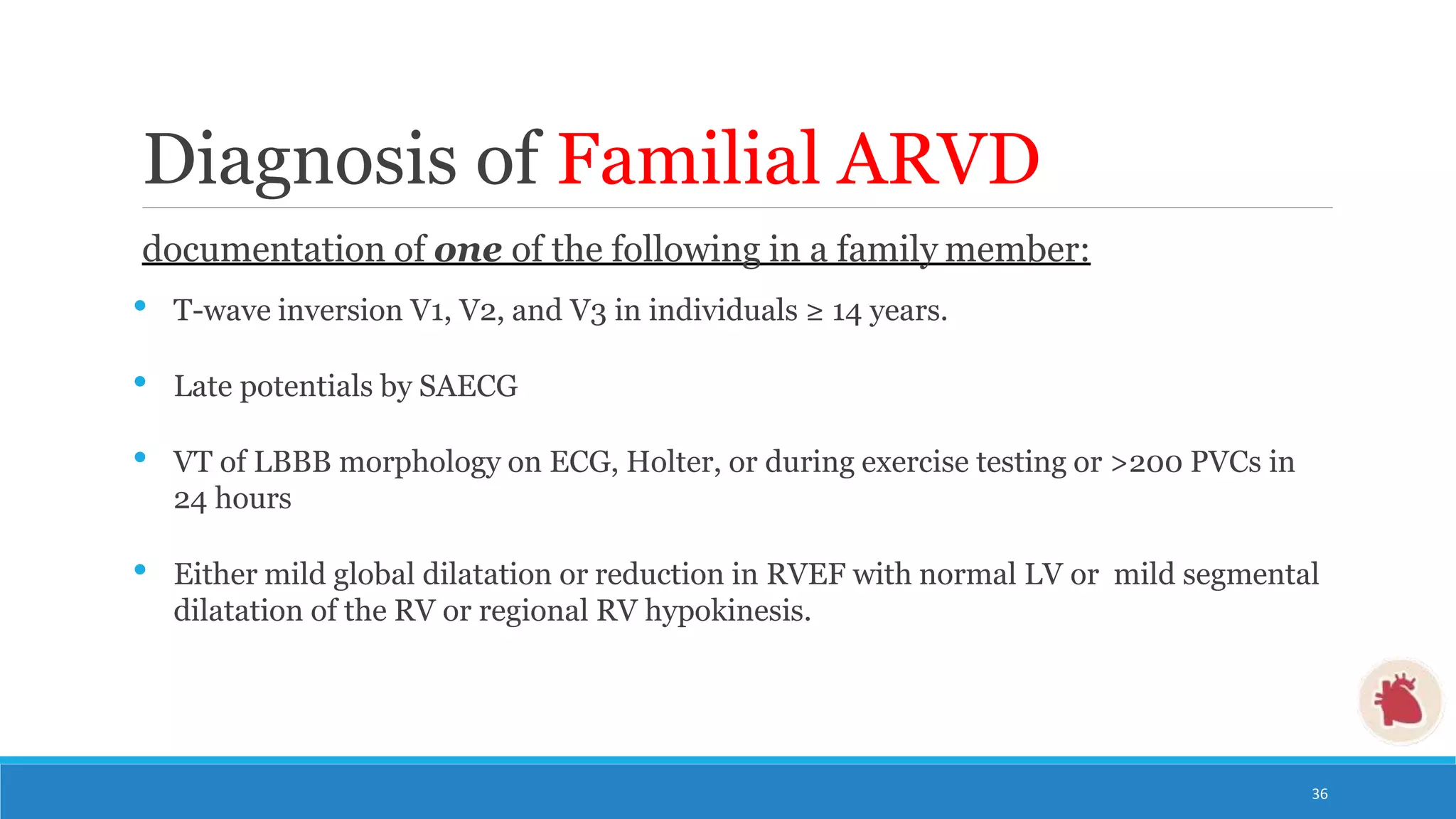 Arrhythmogenic right ventricular dysplasia - ARVD | PPTX