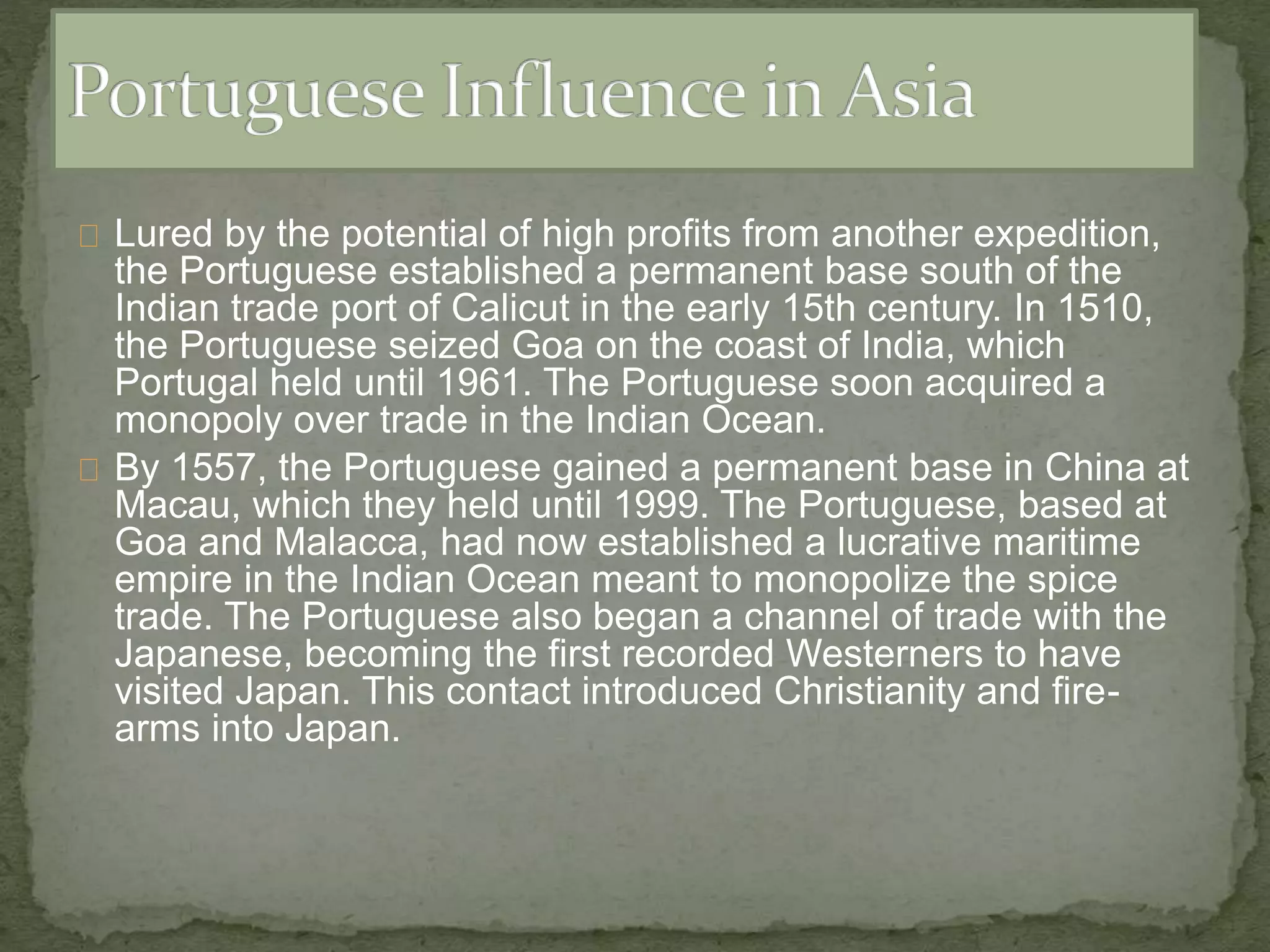 Arrival of portugues in india | PPTX