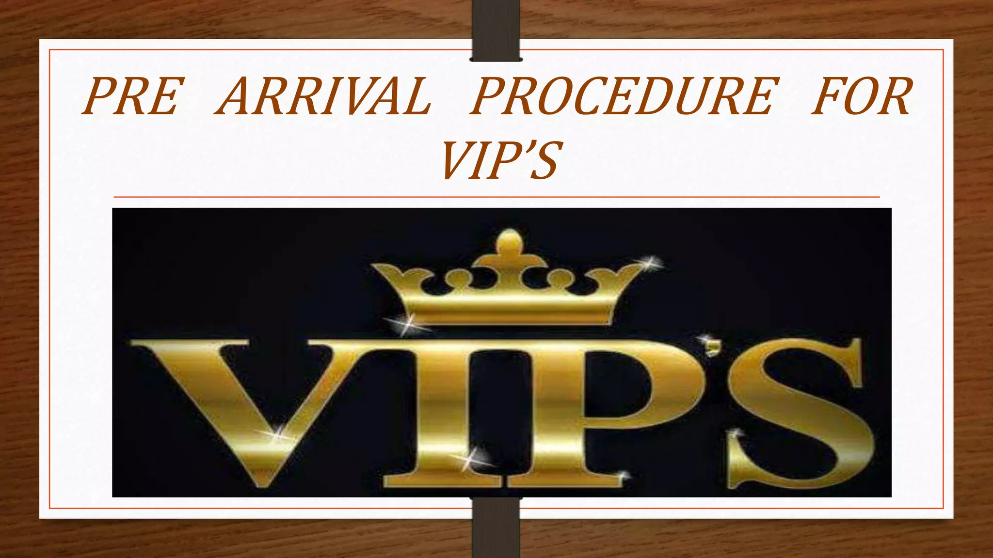 Arrival & pre - arrival front office | PPTX