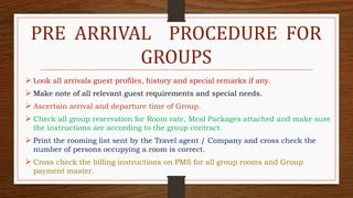 Arrival & pre - arrival front office | PPTX