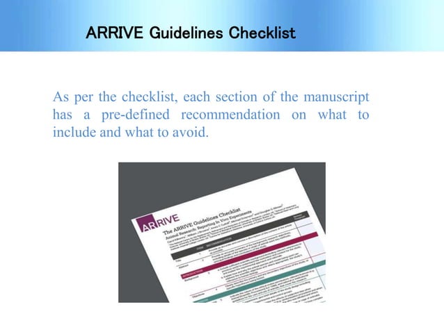 ARRIVE Guidelines | PPTX