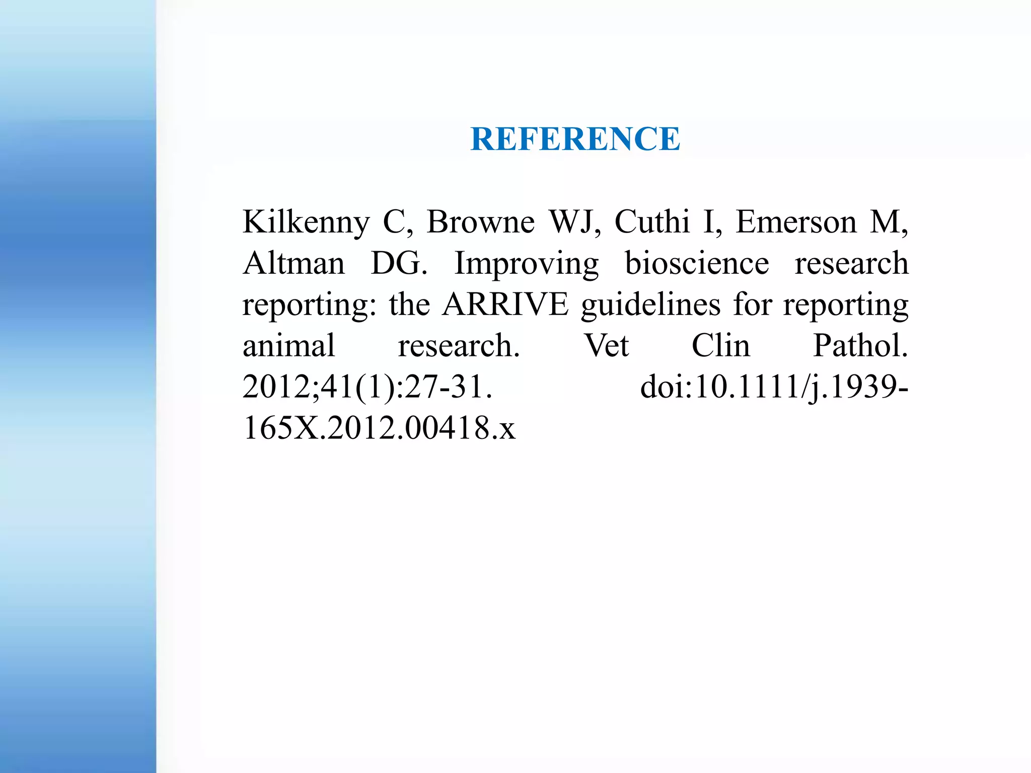 Arrive Guidelines for Preclinical Studies | PPTX