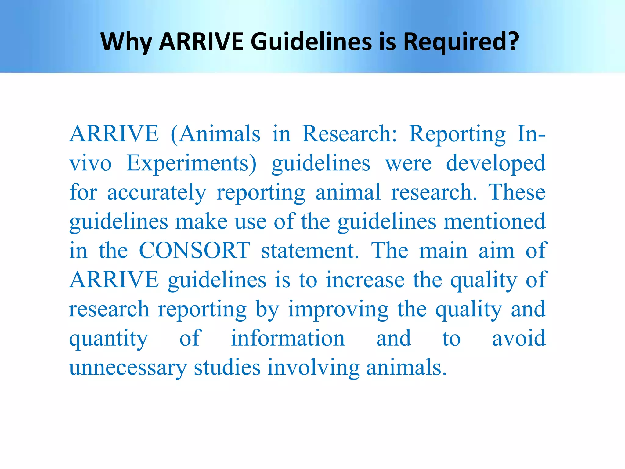 Arrive Guidelines for Preclinical Studies | PPTX