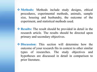 Arrive Guidelines for Preclinical Studies | PPTX