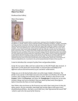 Object Fact Sheet - Garuda | DOCX