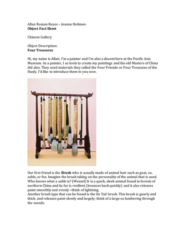 Object Fact Sheet - Four Friends | PDF