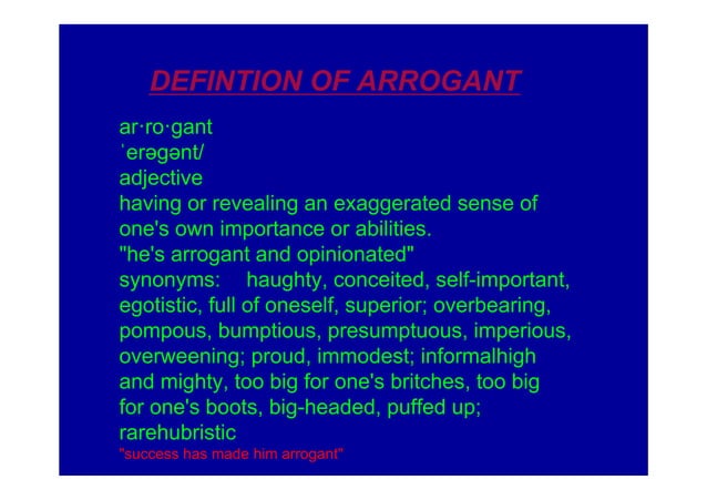 ARROGANCE | PPT
