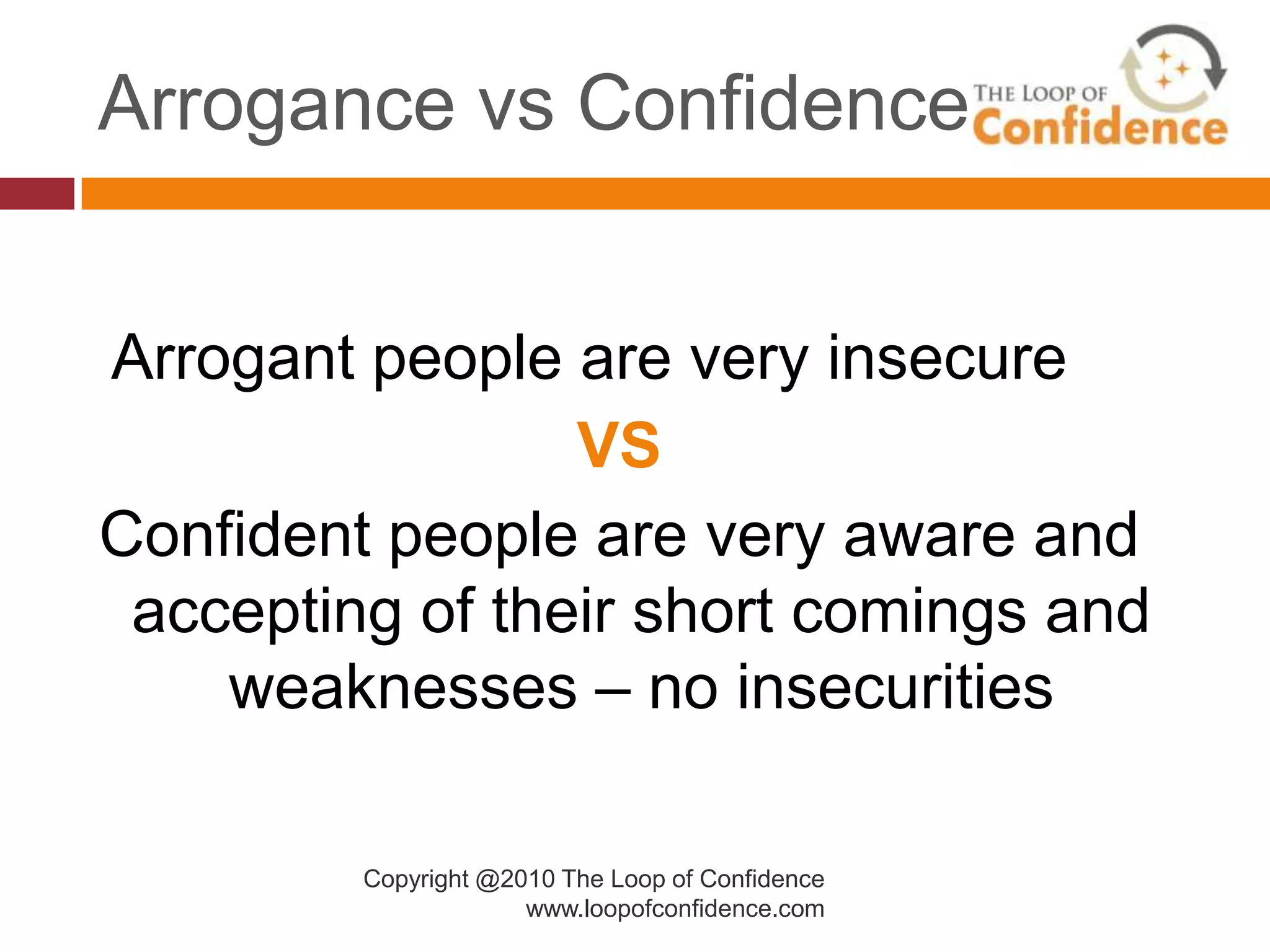Arrogance is not Confidence | PPTX