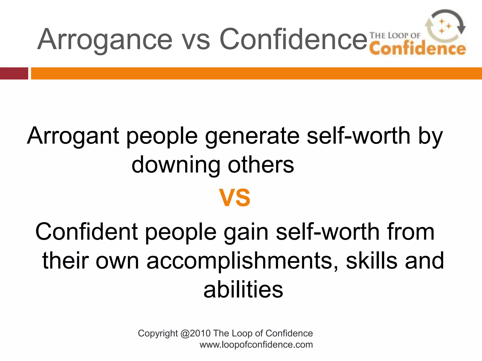 Arrogance is not Confidence | PPTX