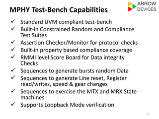 Arrow Devices MIPI MPHY Verification IP Solution | PPT