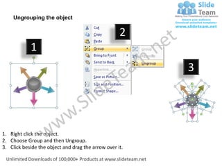 Arrow 5 stages diverging process diagram circular flow network power point slides | PPT