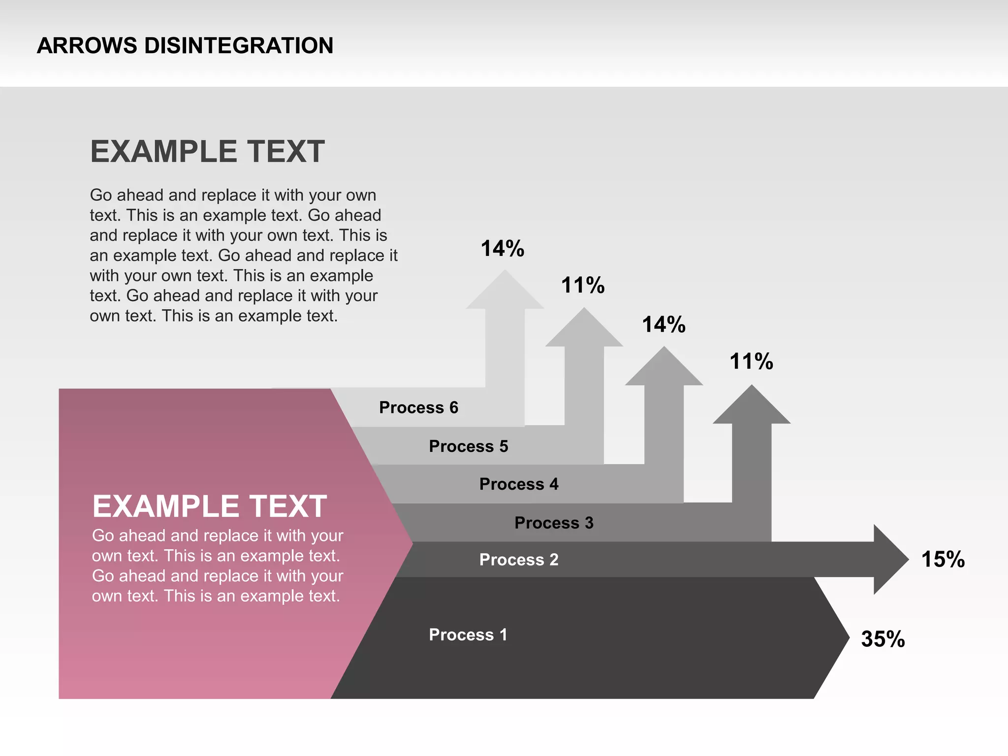 Arrows Disintegration Shapes and Charts | PPT