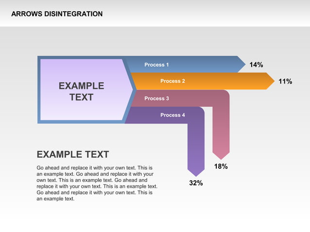 Arrows Disintegration Shapes and Charts | PPT