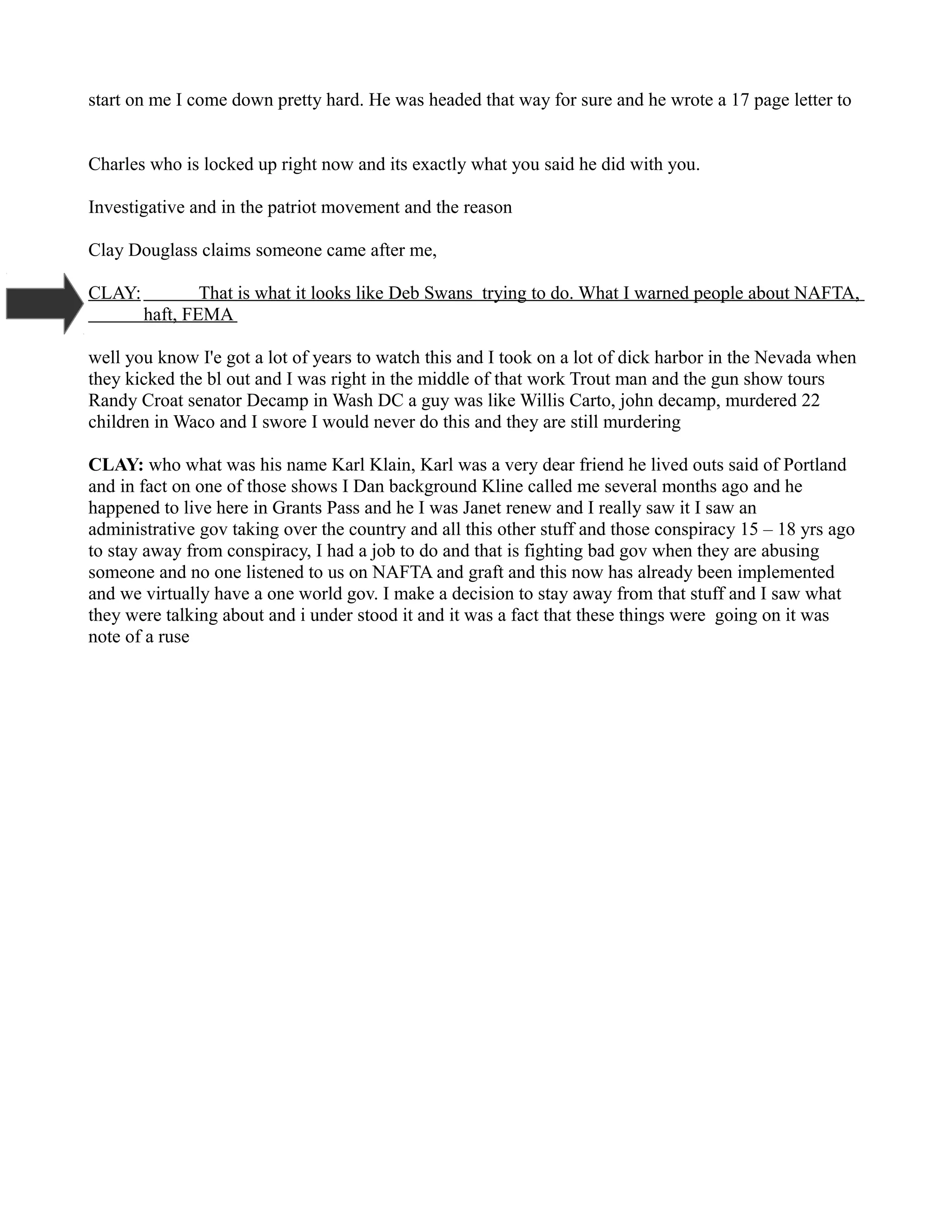 Ed Snook with the US Observer threatens to put a Deborah Swan in prison ...