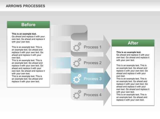 Processes with Cascade Arrows Toolbox (for PowerPoint and Google Slides ...