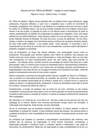 Arroyo, miguel g. oficio de mestre | PDF