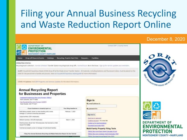 Annual Recycling Report SORRT Webinar 2020 | PPT