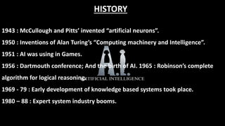 ARRTIFICIAL INTELLIGENCE [Autosaved].pptx | Artificial Intelligence | Technology & Computing