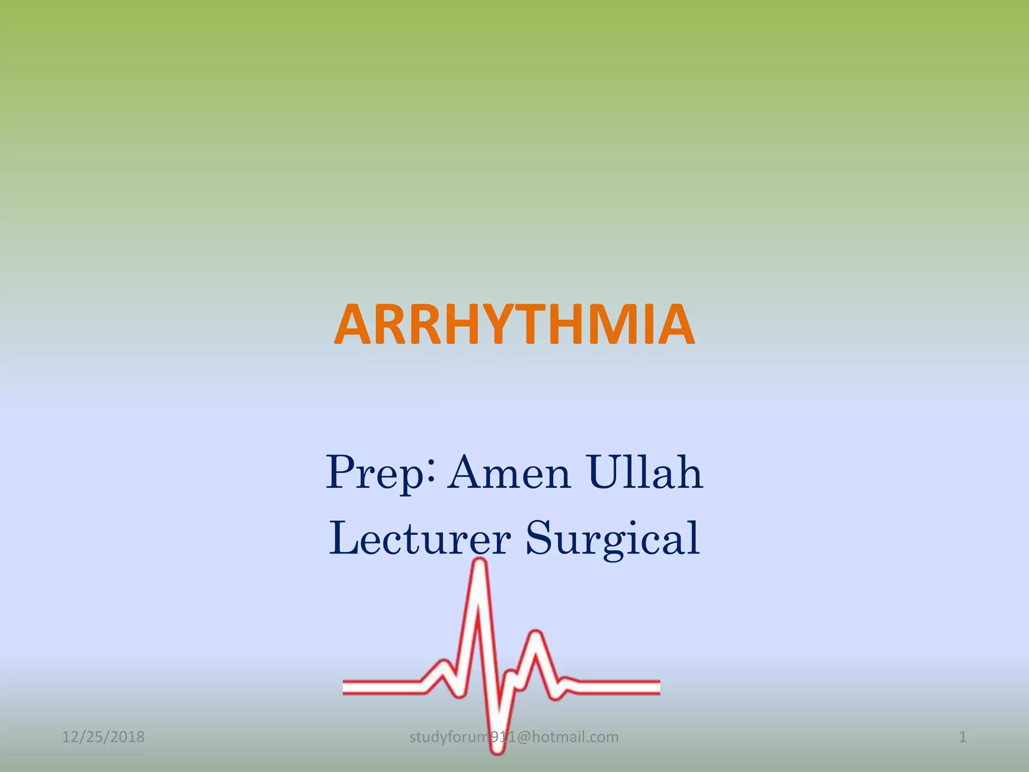 Arrythmia | PPTX
