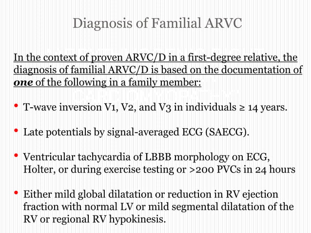 ARVD (Arrythmogenic right ventricular cardiomyopathy) - updated task ...