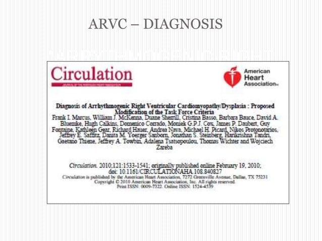 ARVD (Arrythmogenic right ventricular cardiomyopathy) - updated task ...