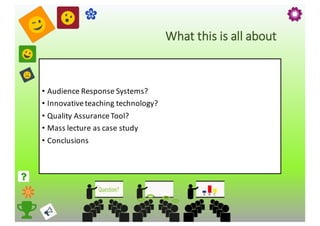 Audience Response Systems as an instrument of quality assurance in academic teaching | PDF
