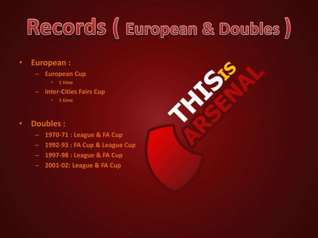 Arsenal fc presentation | PPTX | Soccer | Sports