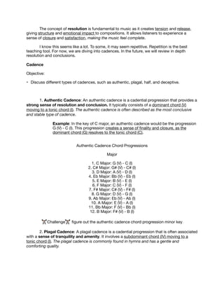 CTW Arsenal Report: Take 8: Cadences - CTW | PDF | Classical Music | Music