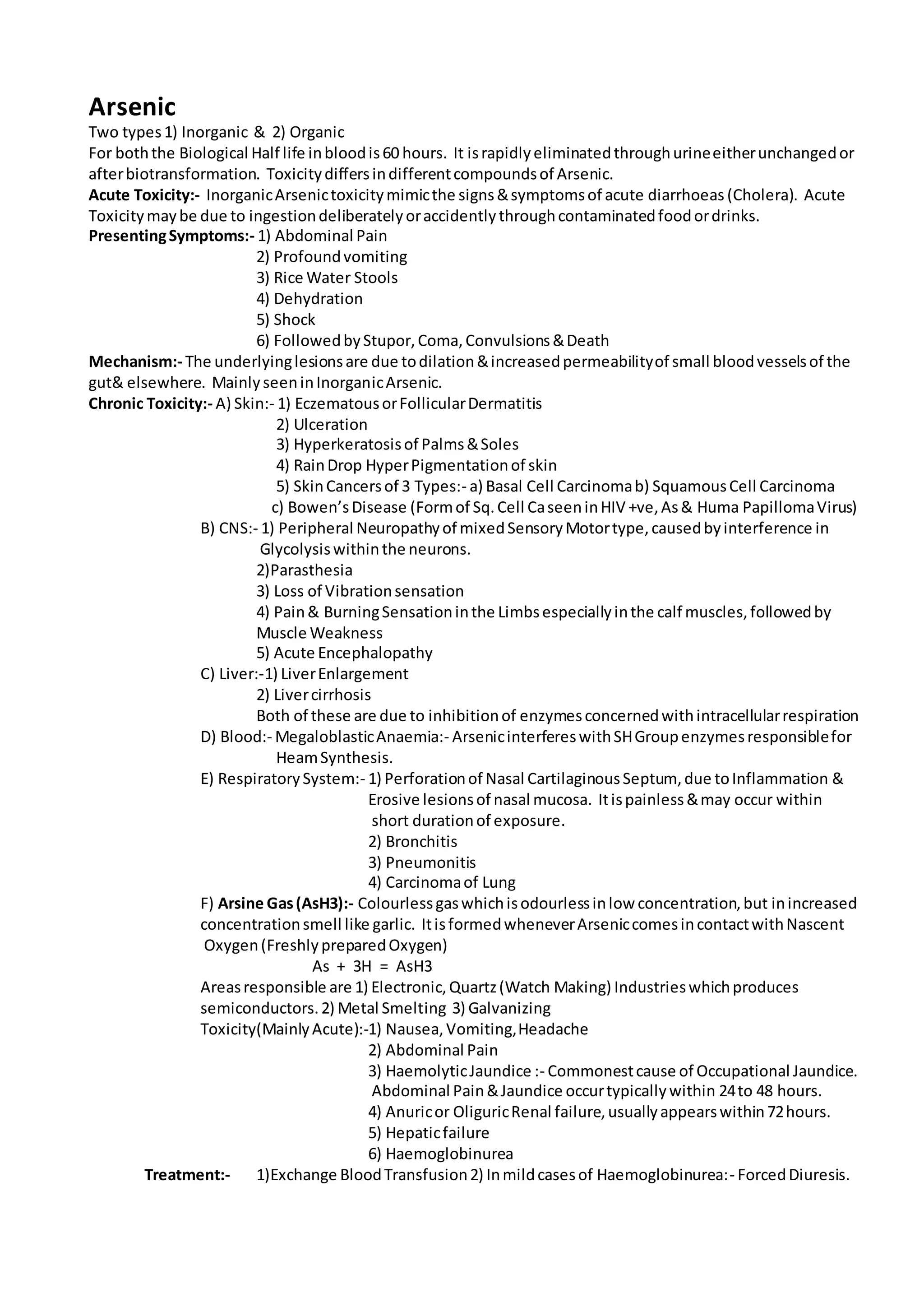 Arsenic | DOCX | Digestive Disorders | Diseases and Conditions