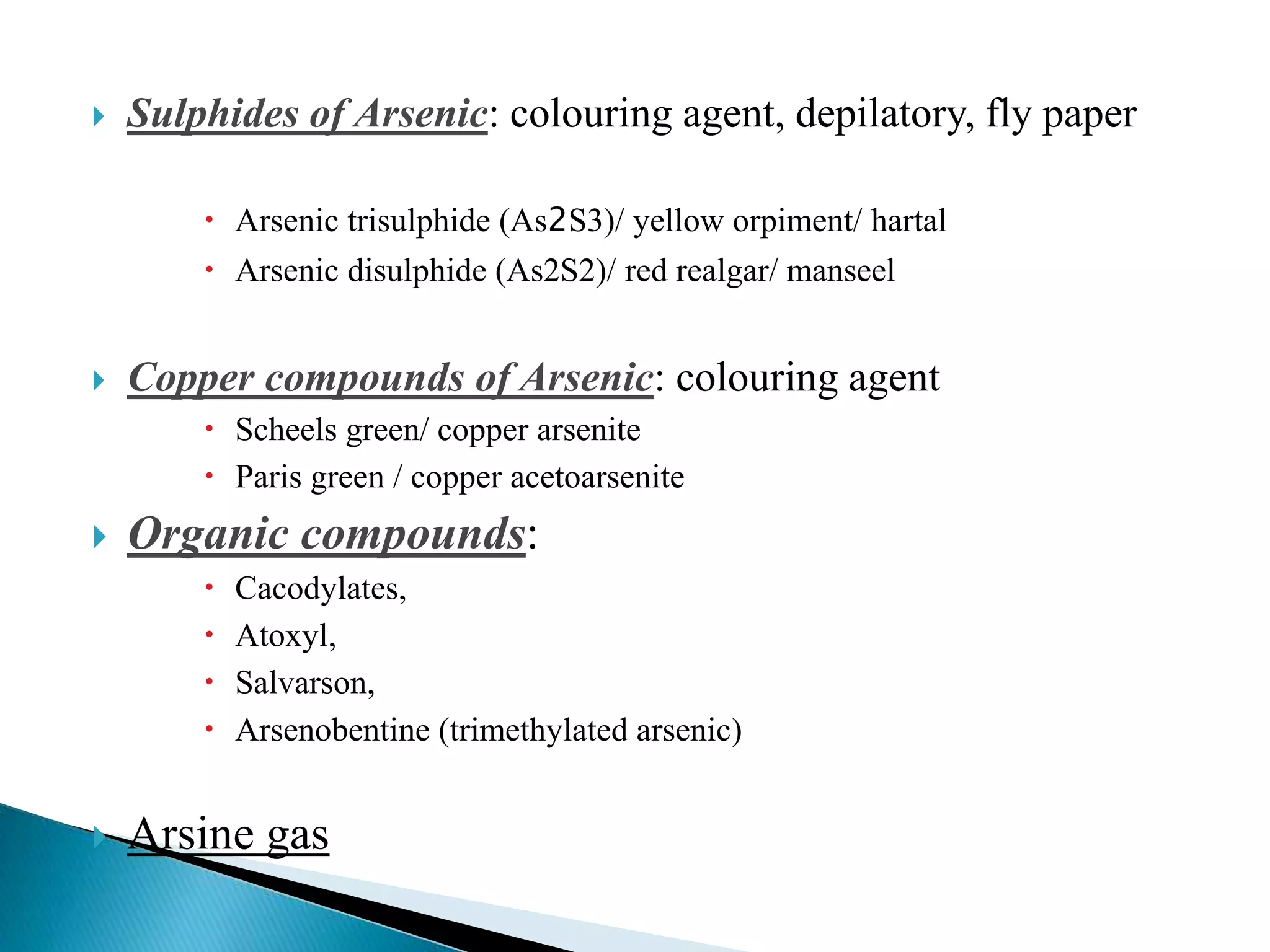 Arsenic poisoning( acute, subacute and chronic) | PPTX