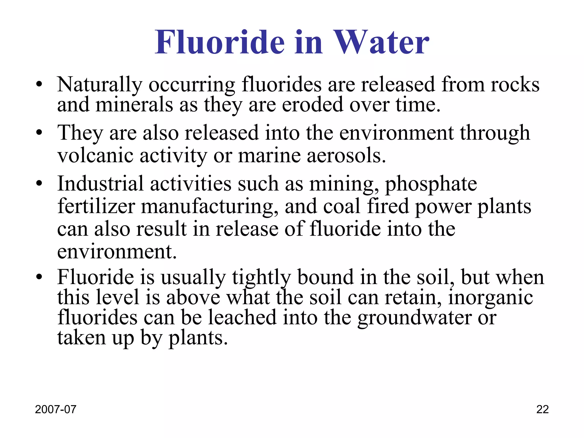 Arsenic And Fluoride Presentation | PPT