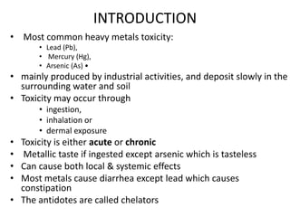 Arsenic, lead and mercury toxicity | PPTX