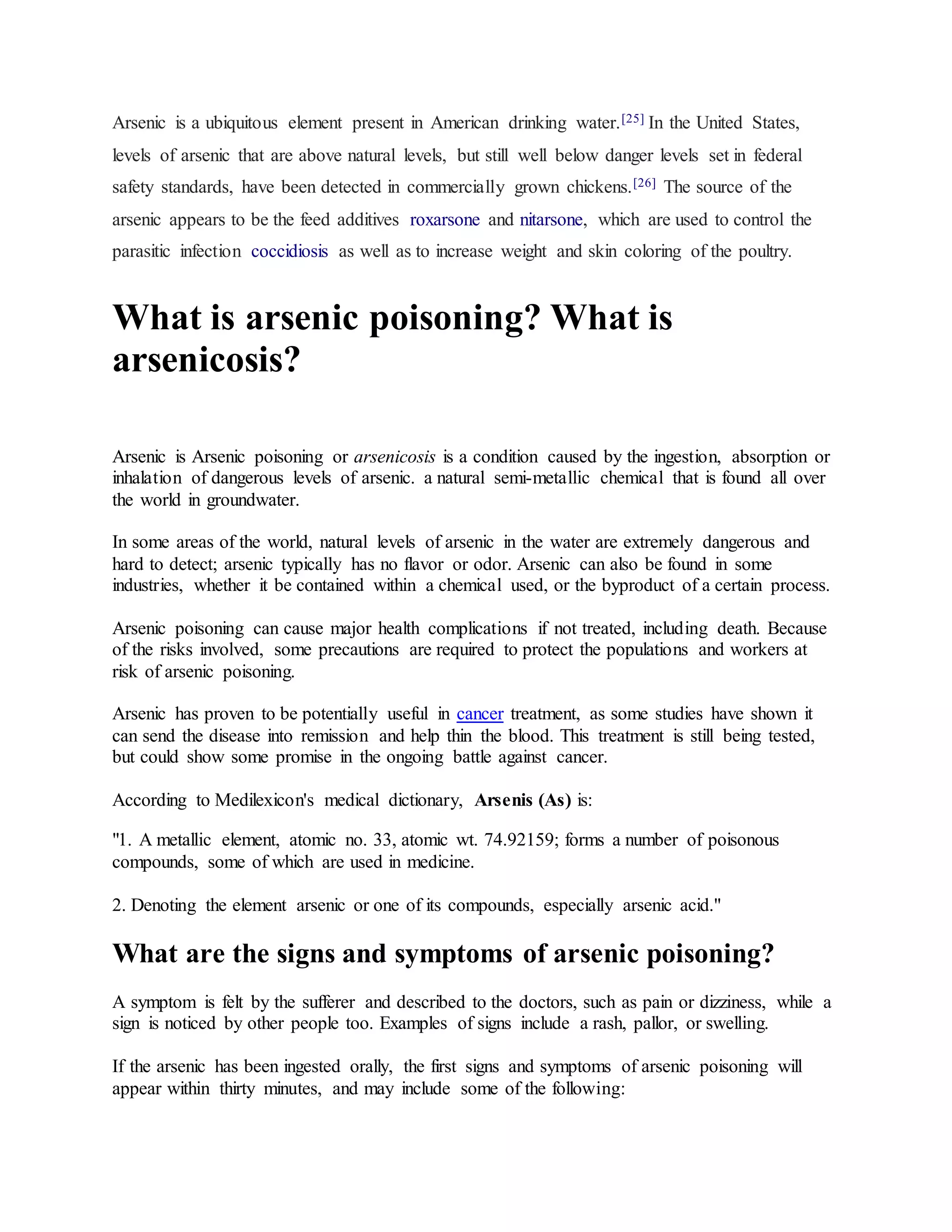 Arsenic poisoning | PDF