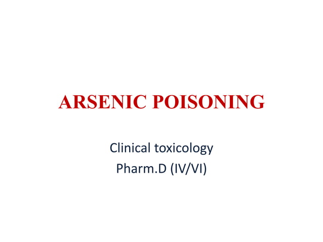 Arsenic poisoning | PPT