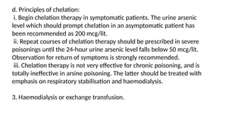 Arsenic poisoning , treatment and management .pptx