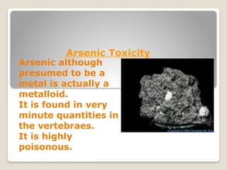 Arsenic Toxicity in pharmaceutical industry | PPTX