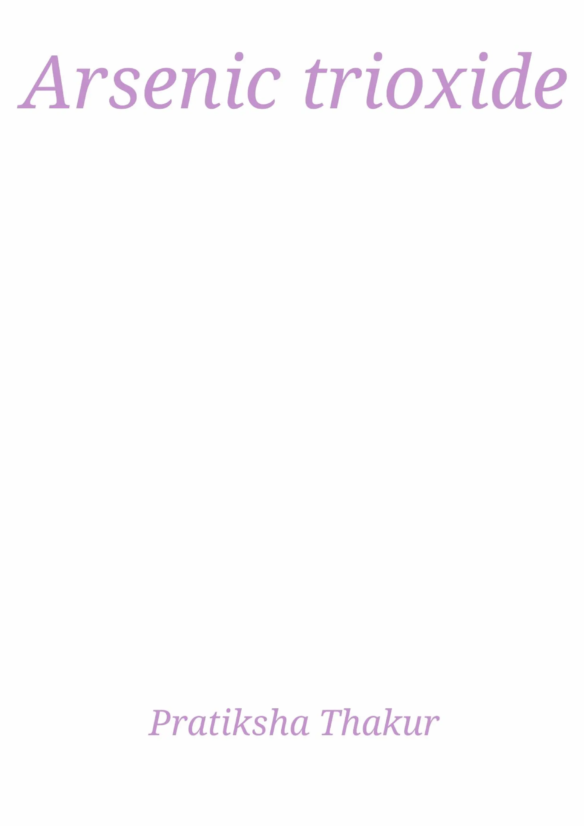 Arsenic trioxide | PDF