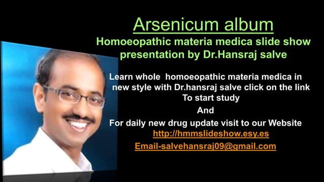 Arsenicum album Homeopathic materia medica slide show presentation by ...