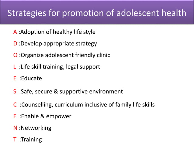 Adolescent Reproductive and Sexual Health (ARSH) | PPTX