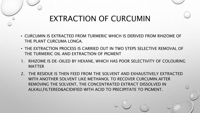 Extraction, isolation,characterization and uses of curcumin | PPTX
