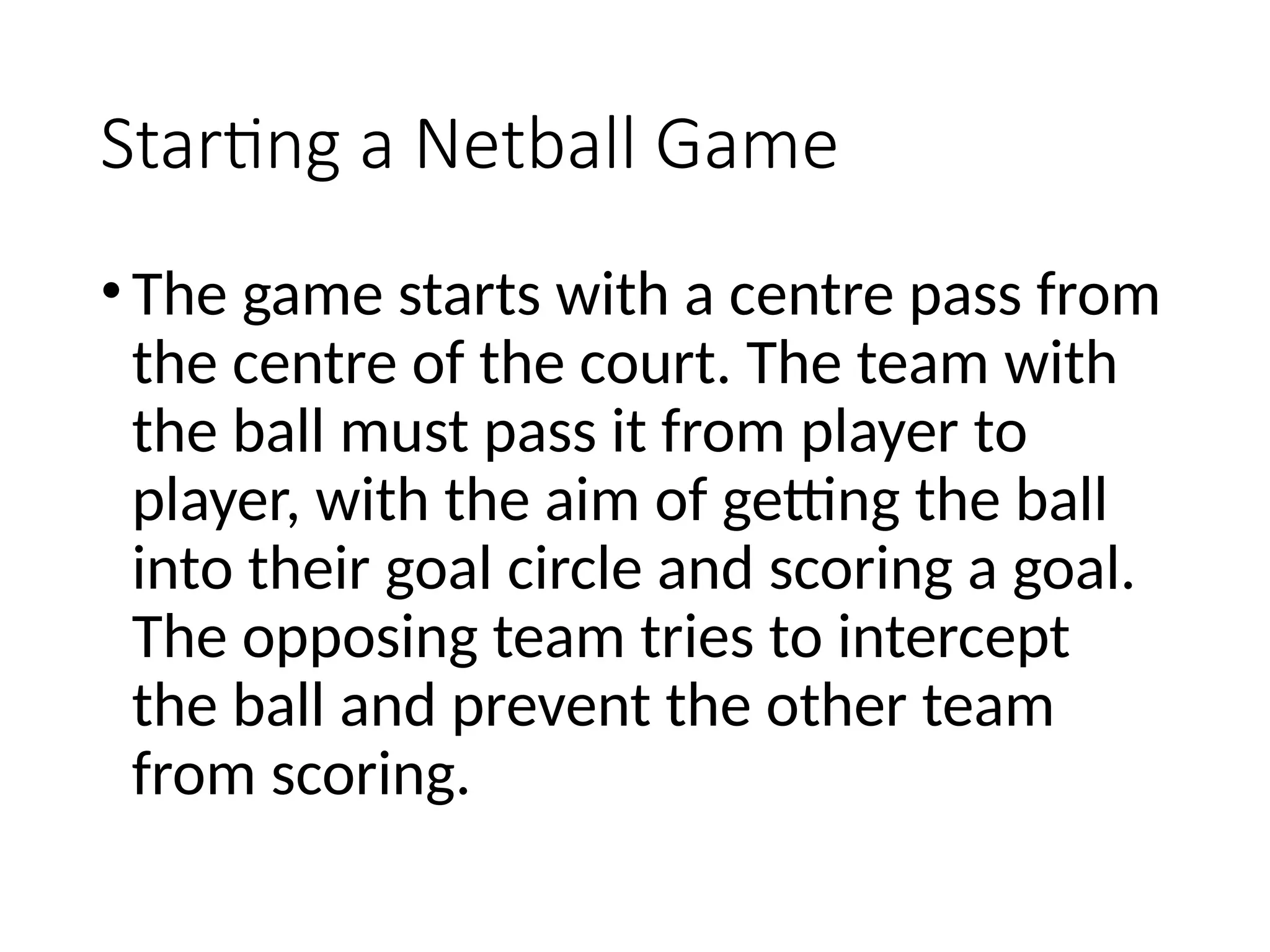 Netball game measurements and officeacting | PPT