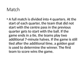 Netball game measurements and officeacting | PPT