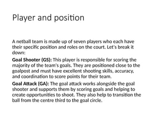 Netball game measurements and officeacting | PPTX