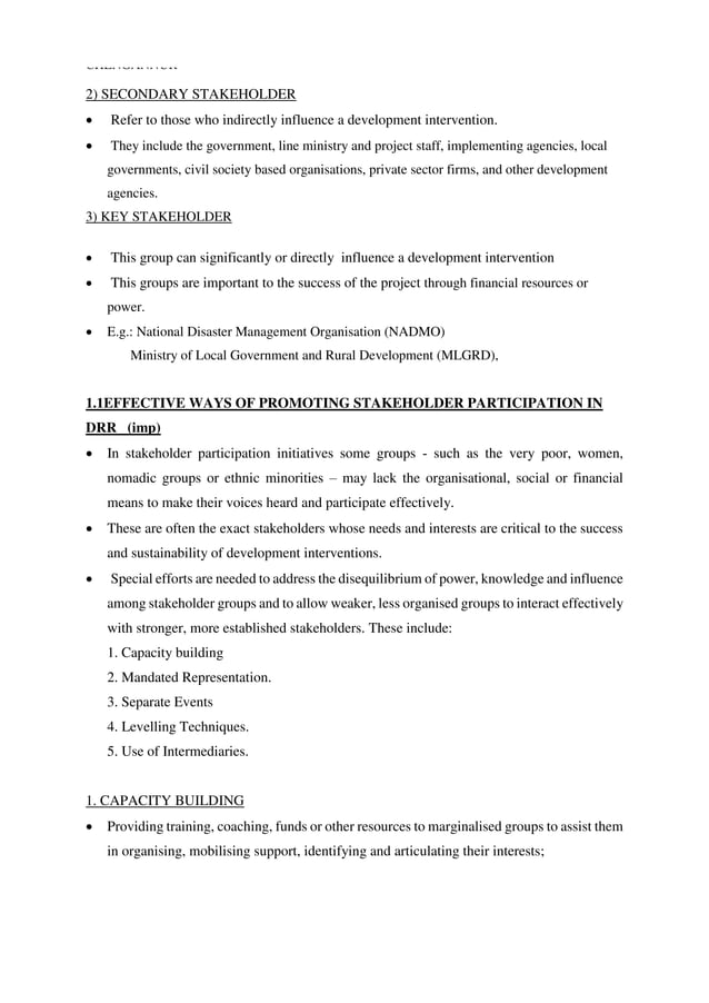 Participatory stakeholder engagement; Disaster communication ...