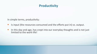 Organizational Productivity - Presentation | PPTX
