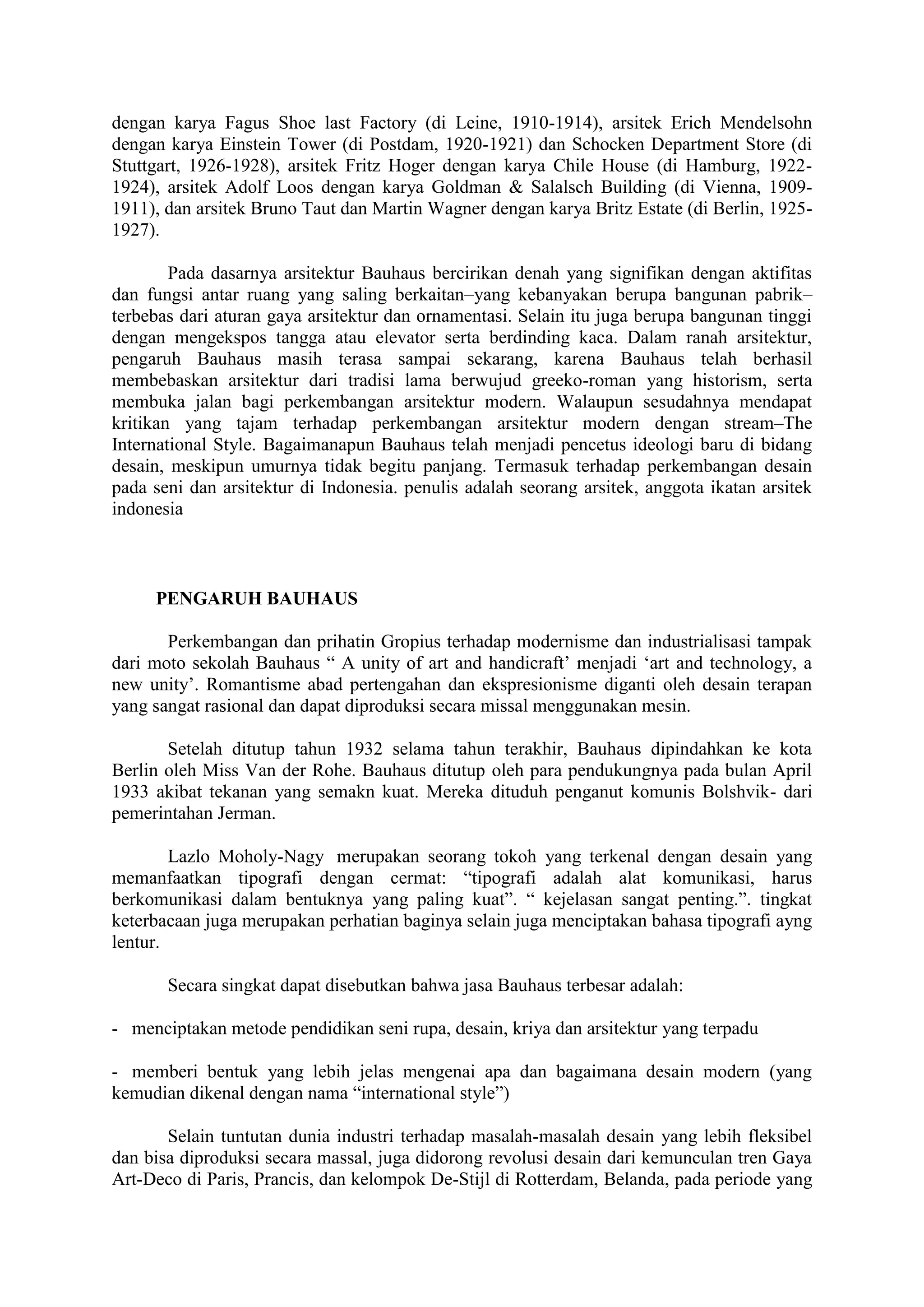 Arsitektur bauhaus | DOCX