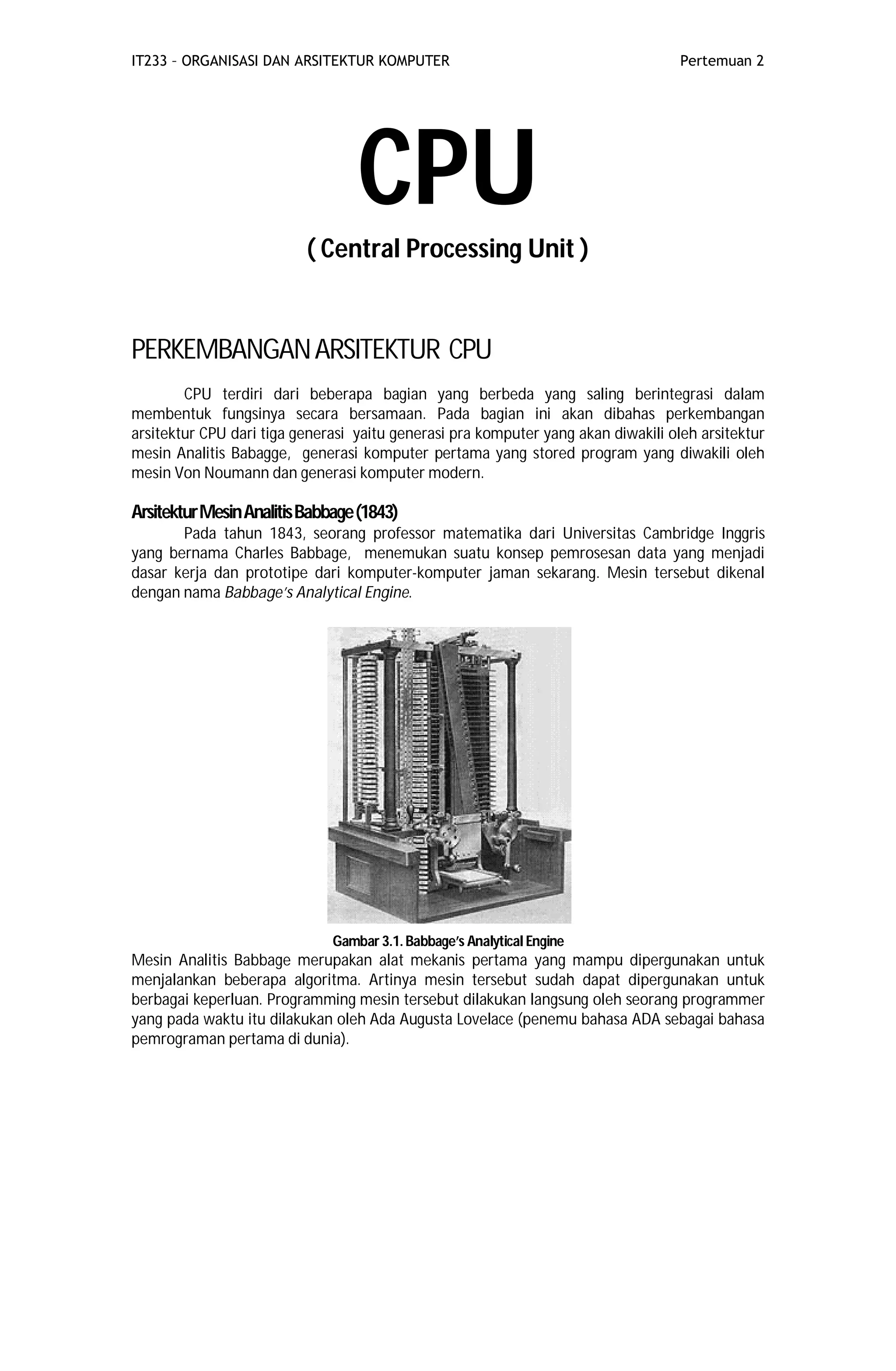 Arsitektur cpu | PDF