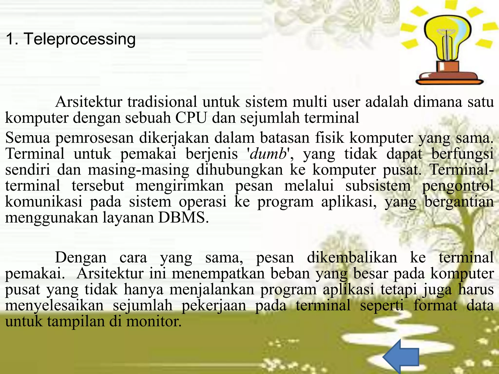 Arsitektur dbms multiuser | PPTX
