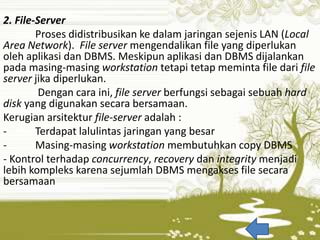 Arsitektur dbms multiuser | PPTX