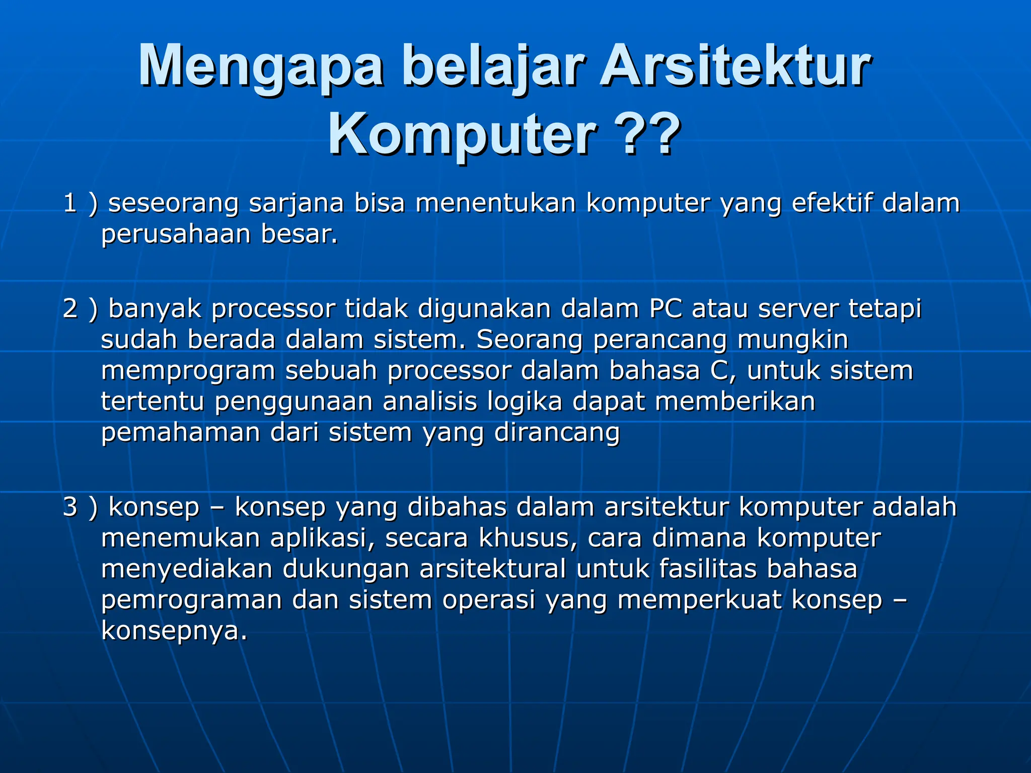 Modul ARSITEKTUR KOMPUTER Program Studi Ilmu Komputer | PPT